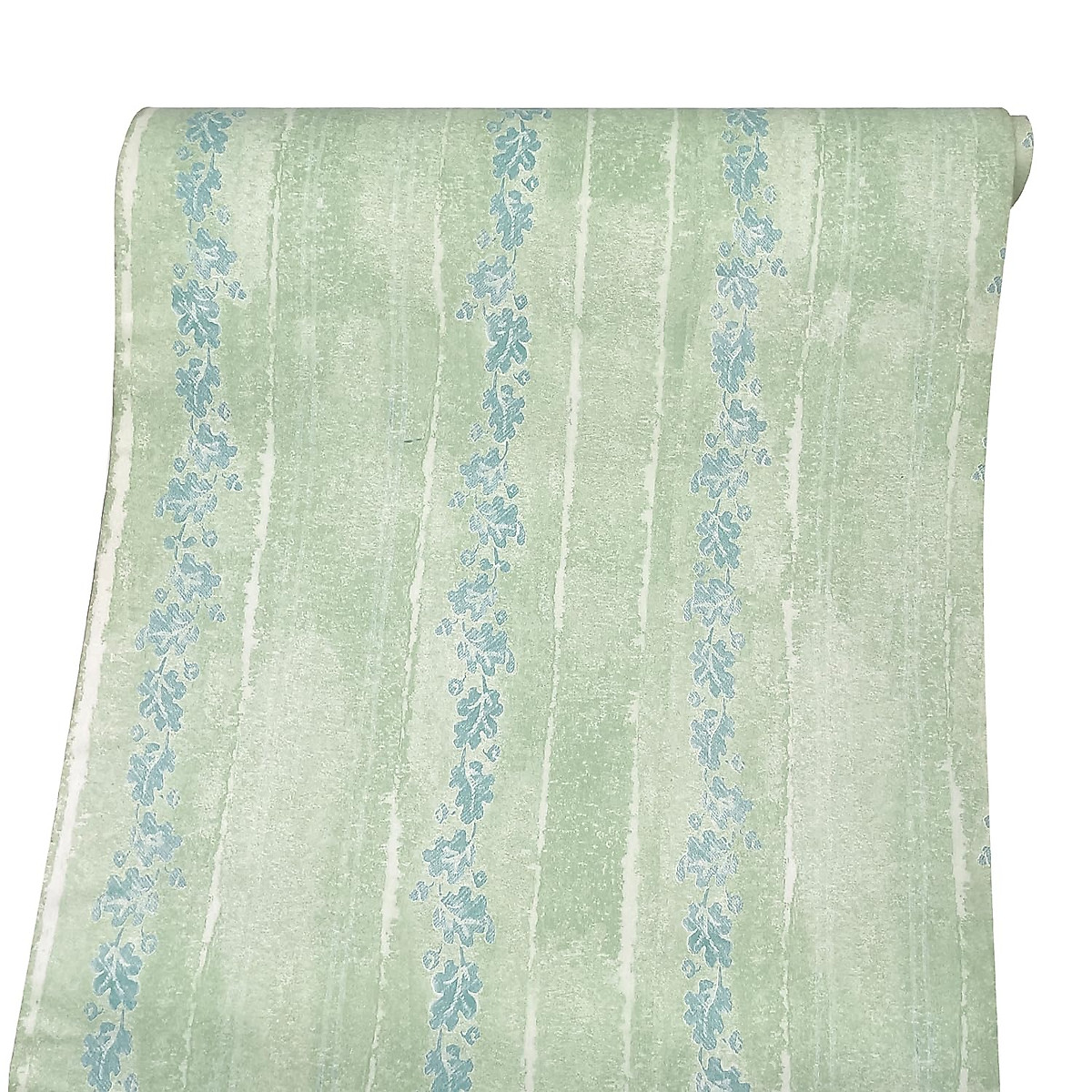 Yifely Self-Adhesive Furniture Paper Removable Shelf Liner for Covering Drawers Cabinet Doors, Green Wood Grain, 17.7 Inch by 9.8 Feet