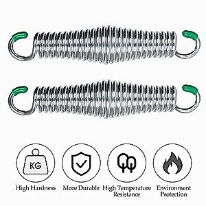 EXPERY 2 Pack Porch Swing Springs, Heavy Duty Hammock Hanging Chair Spring, Znic Plated Hanger Ceiling Mount Spring for Hanging Swing Bench, Hammock Chair, Punching Bag, Yoga Sling