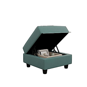 LLappuil Storage Ottoman Module Square Footrest for Modular Sectional Sofa Seat Cube, Waterproof, Anti-Scratch and Antistatic Velvet Sectional, Grey Brown