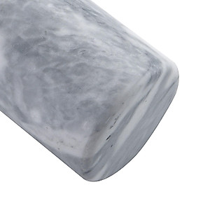 MARBBNEST Marble Storage Container with Metal Lid, Functional Organizer for Makeup Brushes, Cotton Swabs, and Accessories - Elegant Countertop Solution (White)