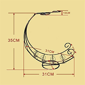 WIONC Retro Wine Bottle Holder Wine Rack Champagne Bottles Stand Glass Cup Holder Display Hanging Drinking Glasses Stemware Rack Shelf