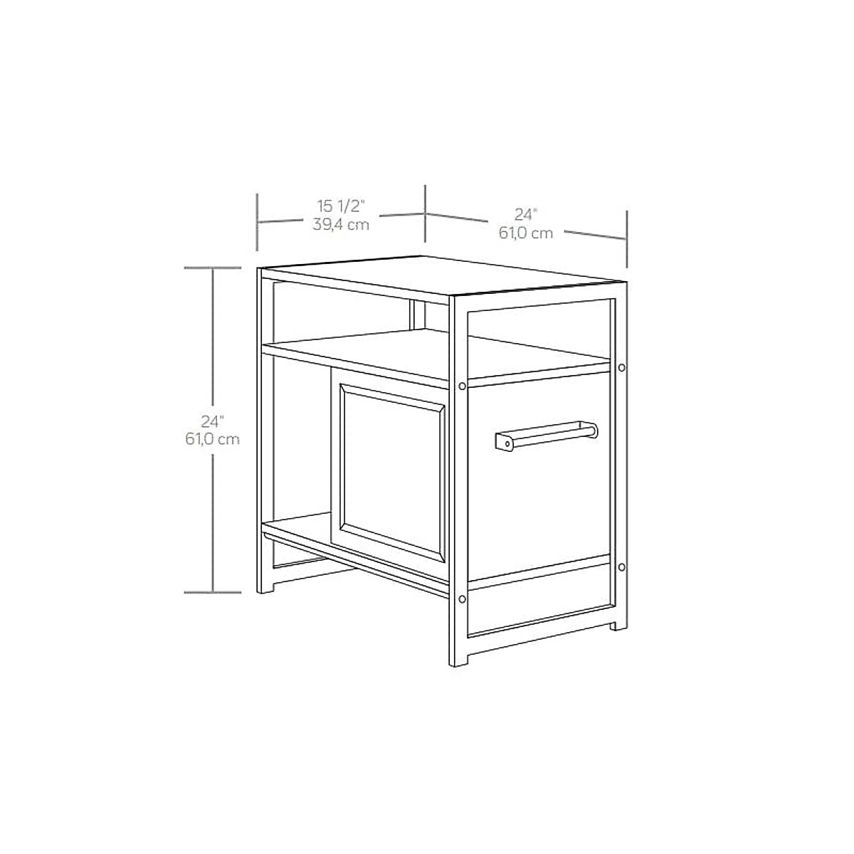 Sauder Briarbrook Engineered Wood/Metal Night Stand in Barrel Oak