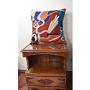 Kandinsky Modern Throw Pillow Cover - Red Intuitive | Abstract Pillow | Modern Couch Pillow| Contemporary Pillows | Outdoor Pillow | Mid Century Chair Cushions | Handmade Wool Size 18x18