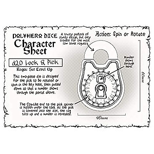 PolyHero Dice: Rogue: d20 Lock & Pick Set: Cold Iron