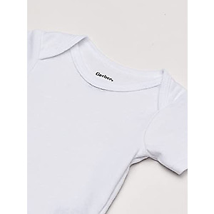 Gerber Baby 3-Pack Short-Sleeve Slip-On Shirts, White, 24 Months