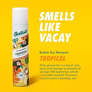 Batiste Dry Shampoo, Tropical Fragrance, Refresh Hair and Absorb Oil Between Washes, Waterless Shampoo for Added Hair Texture and Body, 5.71 oz Dry Shampoo Bottle