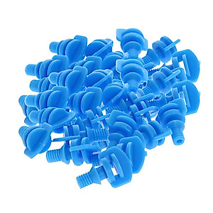 MroMax 50Pcs 360 Degree Micro Sprayer Automizing Sprinkler Nozzle Hydroponic Aeroponic Misters Fan Jet for Miniature Garden Lawn Plant Irrigation System Blue