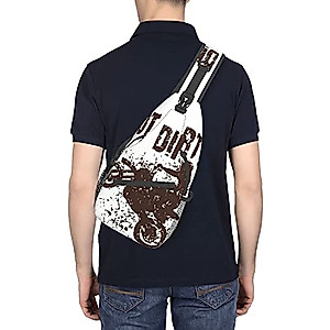 Stylish Chest Sling Bag Got Dirt Bike Motorcross Racing Print,Crossbody Shoulder Backpack Adjustable Chest Bag Lightweight Casual Daypack for Men Women Outdoor Sports Biking Climbing Shopping