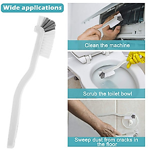 5 Piece Cleaning Dish Scrub Brush Kitchen Sink Bathroom Brushes, Household Pot Pan Dishwasher Edge Corners Grout Deep Cleaning Brush with Stiff Bristles (White and Black)