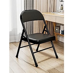 Y H M Folding Chair Simple Household Black Color Portable Office Chair Computer Chair Dining Table Chair Conference Chair