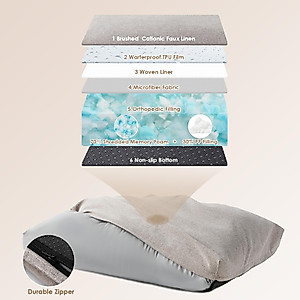 EHEYCIGA Extra Large Waterproof Orthopedic Shredded Memory Foam Dog Bed, 41x27, Grey