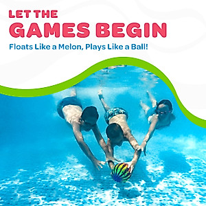 Watermelon Ball The Original Pool Toys for Kids Ages 8-12 - 6.5 inch Pool Ball for Teens, Adults, Family - Pool Games, Pool Toys, Fun Swimming Pool Games, Water Football, Diving and Beach Ball Play