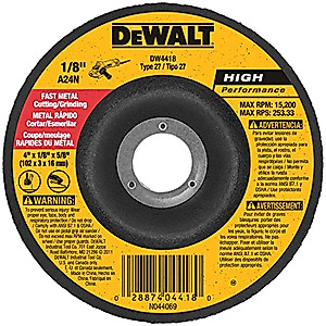 DEWALT General Purpose Metal Cutting Wheel, 4" x 1/8" x 5/8" (DW4418)
