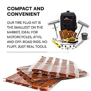 Boulder Tools Compact Tire Repair kit with Molle Storage Pouch | Heavy Duty Universal Tire Plug Kit -| Motorcycle Accessories | Easily Stores Inside Your UTV, ATV, Truck, Overlanding Gear or RV