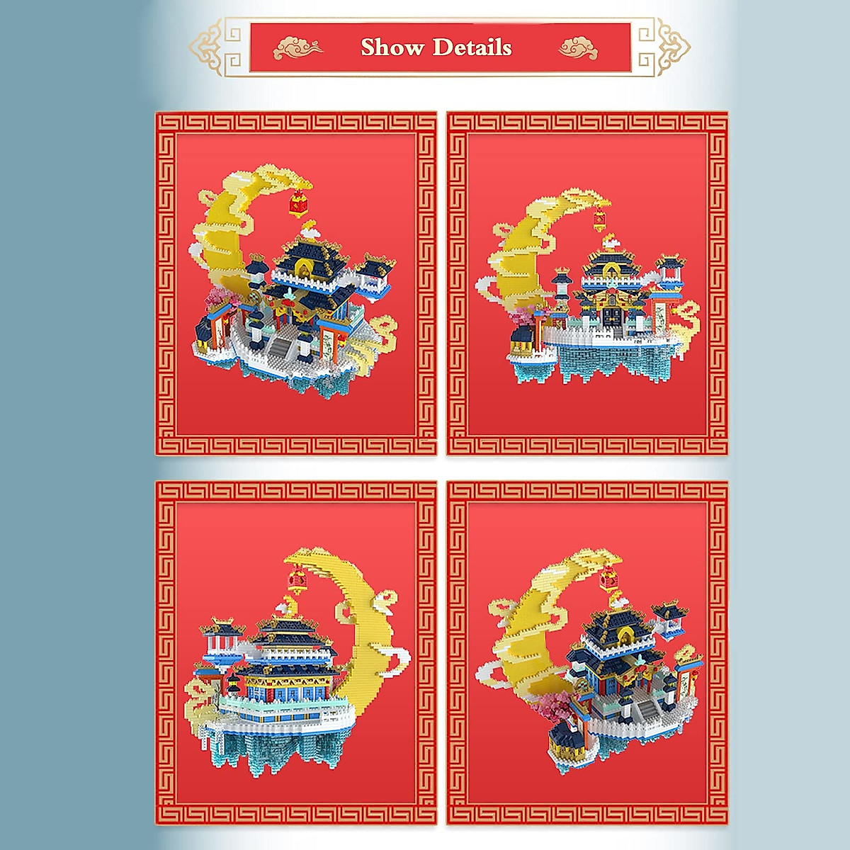 Micro Mini Building Blocks Moon Palace 3D Model Kit (4898pcs) Myth Architecture Toys Gifts for Kid and Adult