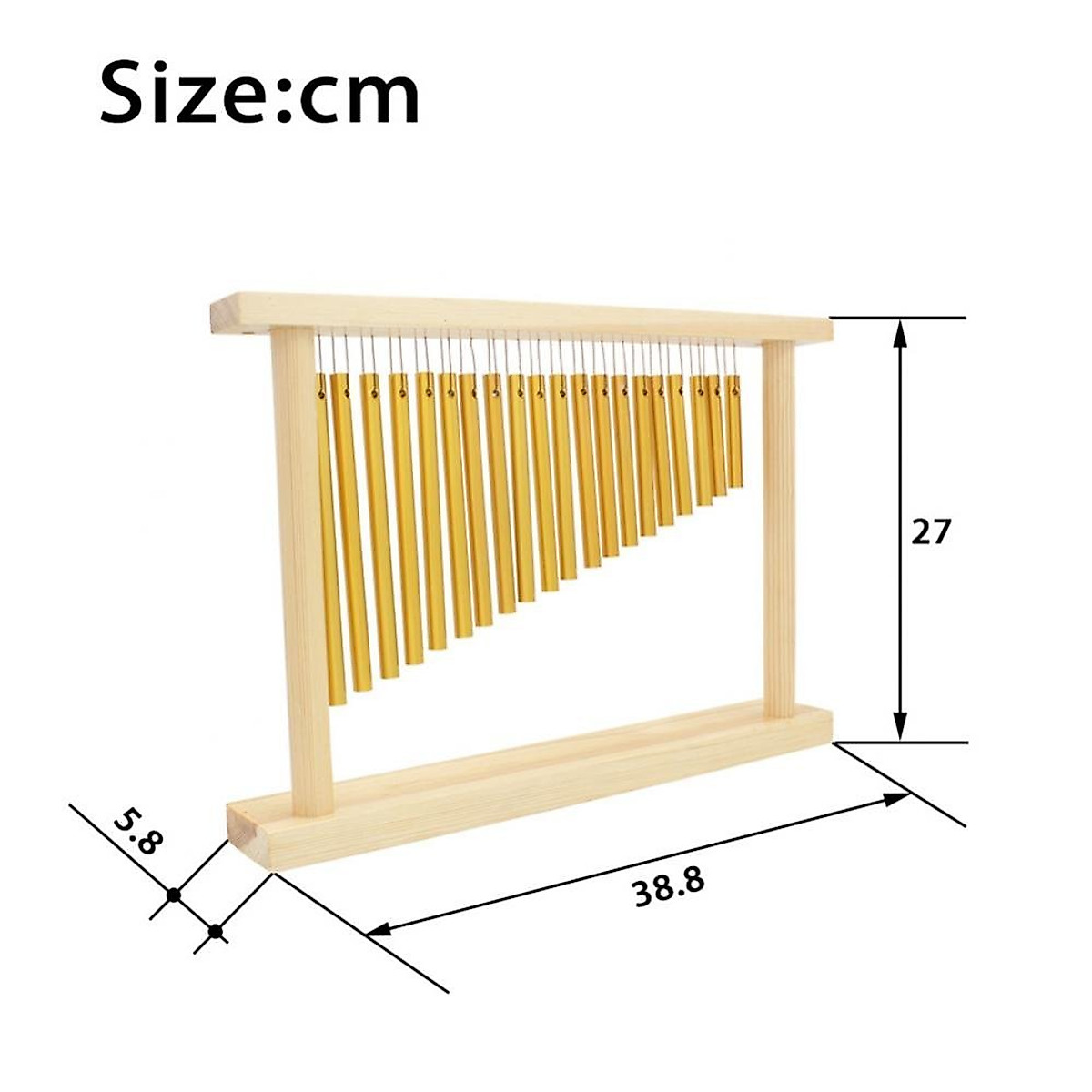 Dilwe 20 Bars Percussion Chimes, Single-Row Musical Percussion Instrument with Wood Stand Stick