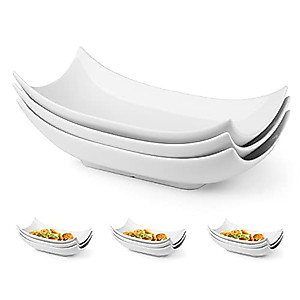 LAUCHUH Decorative Bowl Serving Platter White Serving Dishes Decorative Centerpiece Deep Serving Bowl Serving Dishes and Platters 12-Inch Set of 3