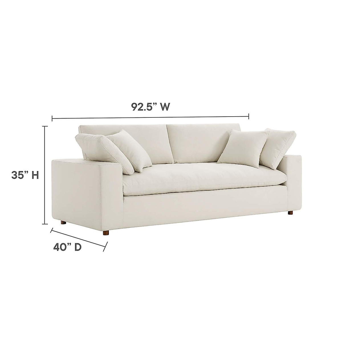 Modway EEI-4860-LBG Commix Down Filled Overstuffed Sofa, Light Beige