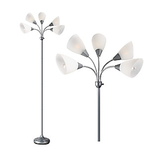 THOVAS Medusa Floor Lamps Standing Lamps 5 Heads Adjustable Reading Light Large Shade Use E26 A19 Bulb Floor Lamps for Living Room Bedroom by ONEXT