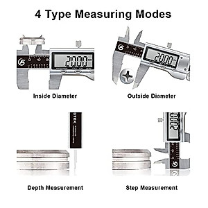 KETOTEK Digital Caliper 6 Inch Measuring Tool, Stainless Steel Electronic Vernier Calipers, Digital Micrometer with Large LCD Screen, inch/Metric Conversion