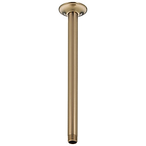 Delta Faucet 14-inch Ceiling Mount Shower Arm and Flange, Gold Straight Shower Arm, Champagne Bronze U4998-CZ
