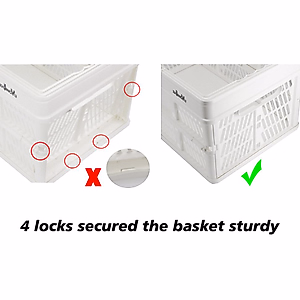 ZHJINGYU crates for storage,plastic baskets for organizing,Plastic Storage Crate,Foldable Milk crate with Handles,collapsible storage crate,car basket,for Kitchen,Bathroom,Medicine