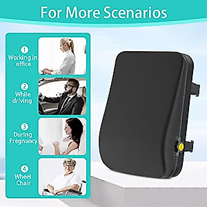Lumbar Support Pillow for Office Chair,Support Point Adjustable Chair Back Support Pillow for Car, Office Chair Back Cushion Chair Cushion for Back Pain with 2 Adjustable Straps