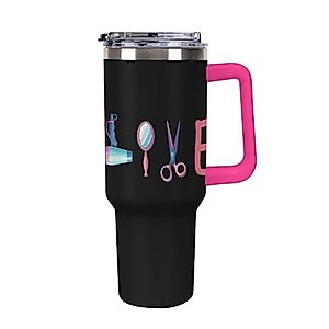 Hairdresser Hairstylist Love Barber Tool 40 Oz Tumbler Insulated Stainless Steel Water Bottle Travel Mug Car Cup with Handle And Straw