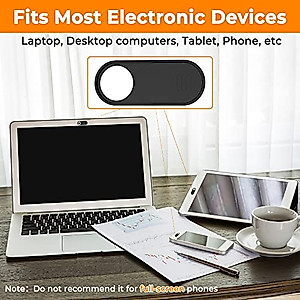 Trobing Laptop Camera Cover Slide [6 Pack], Ultra Thin Webcam Cover for Laptop, Computer, MacBook, Tablet, iPhone 8/7/6 Plus, Protect Your Privacy and Security [Black]