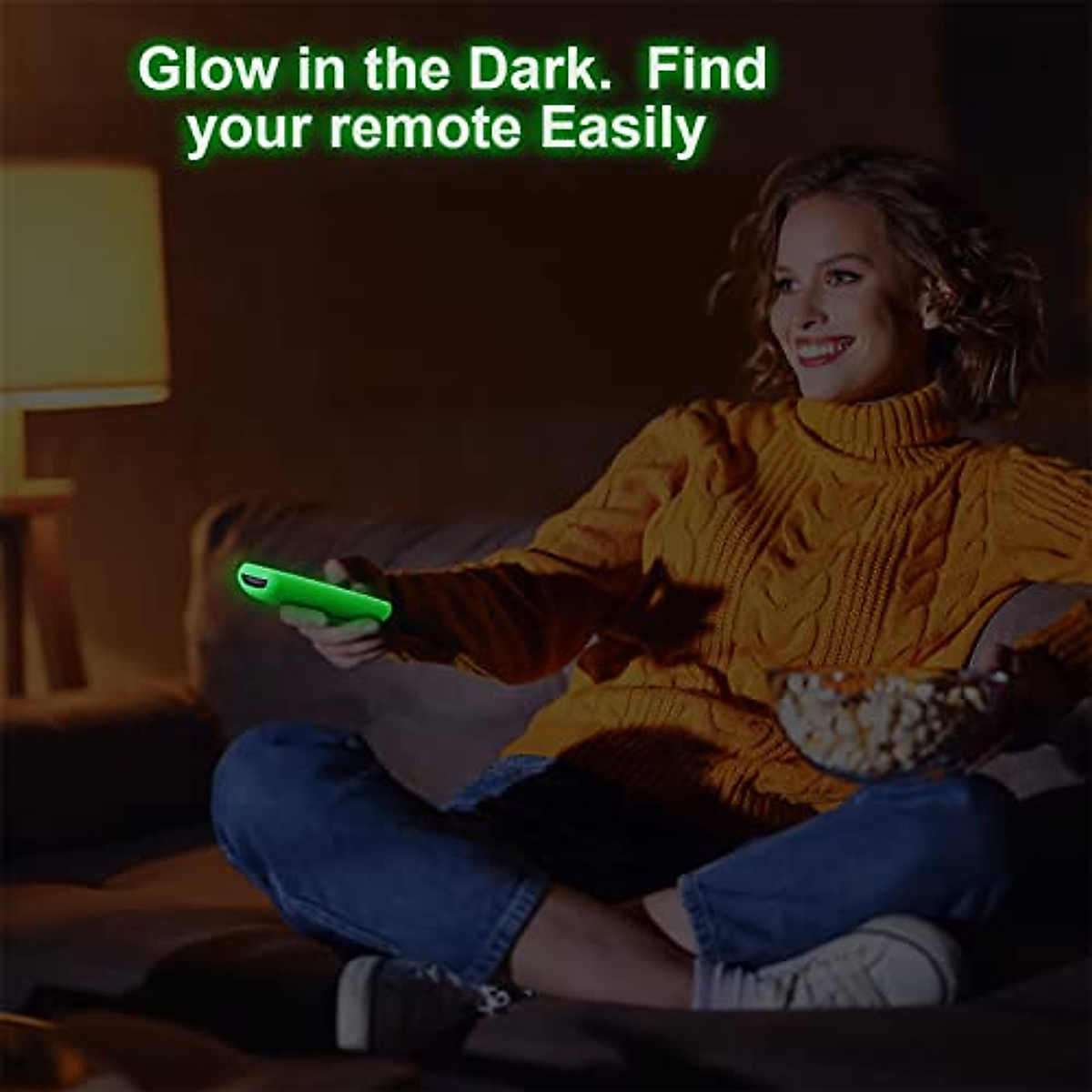 3Pack Case for Roku Remote, Cover for Hisense/TCL Roku TV Steaming Stick/Express Universal Replacement Controller Silicone Sleeve Skin Glow in The Dark Green Sky Purple