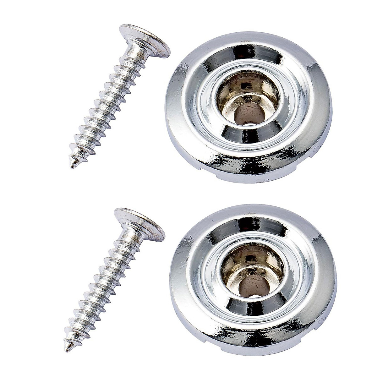 Musiclily Round Bass Guitar String Retainer String Tree Guides for Jazz Bass/Precision Bass, Chrome(Pack of 2)