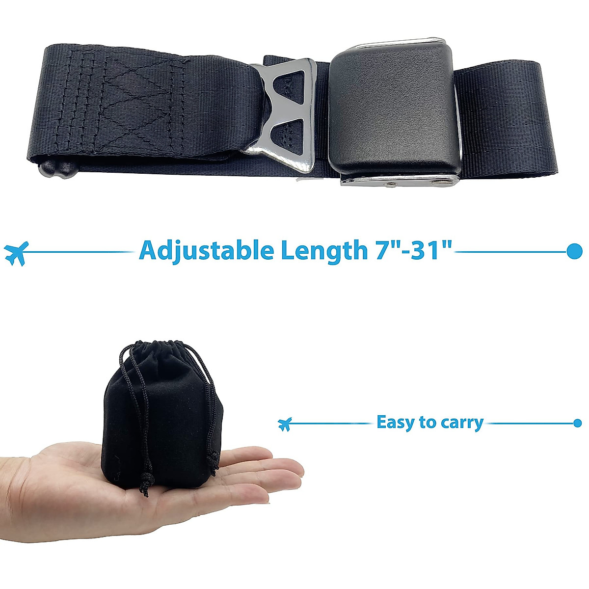 Airplane Seat Belt Extender, Seatbelt Extender Adjustable 7-31" for Southwest Airlines Except 737-8001737MAX8