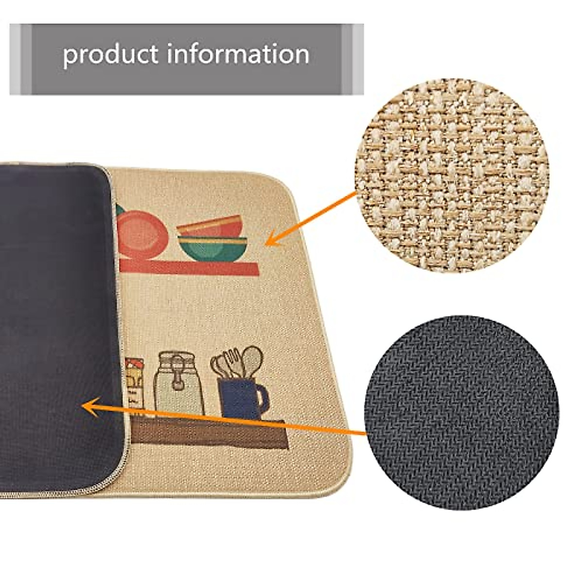 ZKZNsmart Kitchen Mats Set of 2 Non-Slip Washable Kitchen Floor Rugs with Rubber Backing Holiday Party-Profile Doormat for Home Kitchen