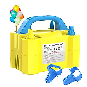LANGXUN Portable High Power Electric Balloon Pump, Two Nozzle 110V 600W Air Blower Electric Ballon Inflator Pump for Party Latex Balloon Decoration Supplies