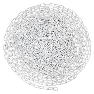 100 Foot White Plastic Chain Safety Barrier for Crowd Control, Queue Line, Concerts, Parking (1.5-Inch Links)
