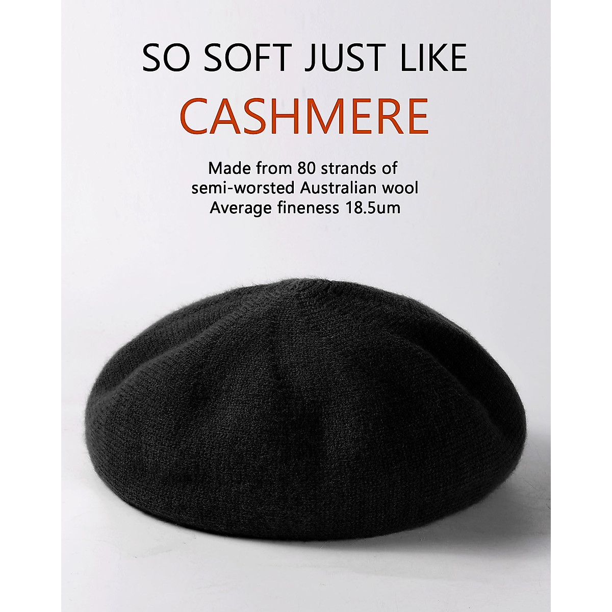 Women Wool Beret Hat French Style Winter Warm Solid Color Classic Knit Beret Cap