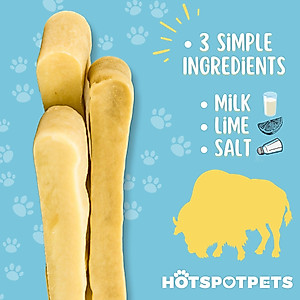 hotspot pets Large Himalayan Yak Cheese Dog Chew - 3 Count Thick Rawhide Free Yak Cheese Chews, Long Lasting Dog Chew Stick for Agrgressive & Power Chewers