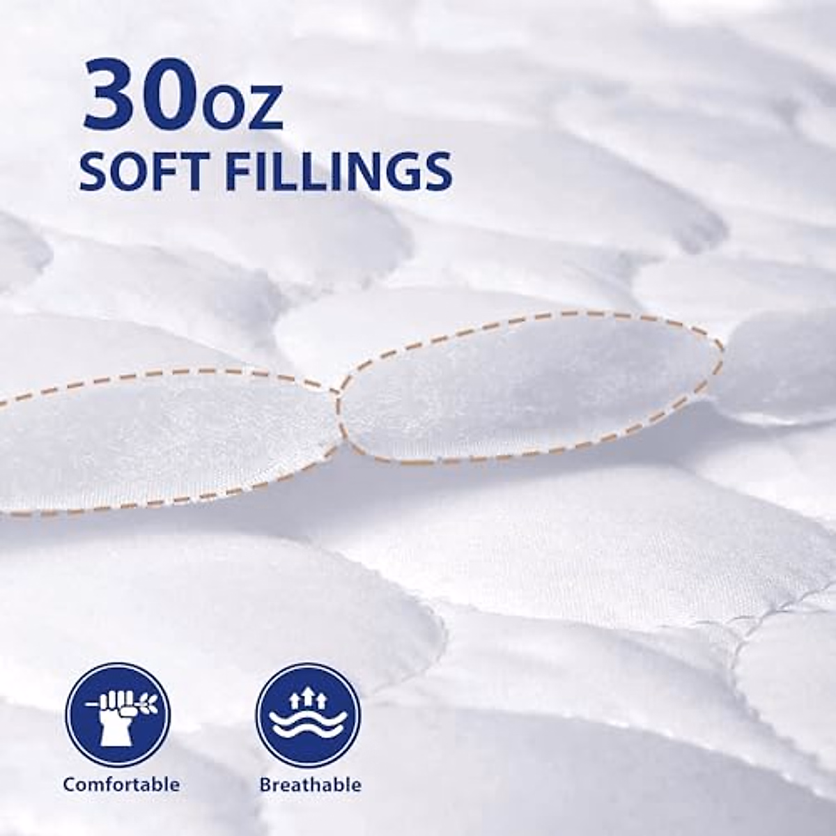 HYMOKEGE Quilted Waterproof Mattress Protector, Mattress Cover Twin Size Bed Breathable, Noiseless Bed Pad Cover with Deep Pocket, Fitted 5-21" Deep