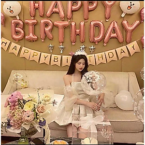 [26 Pcs] 16" Letter Pink Foil Balloons A-Z set, Mylar Aluminum Hanging Alphabet for Valentine's day Romance Mother's day Wedding Graduation Birthday Party Decorations New Year eve