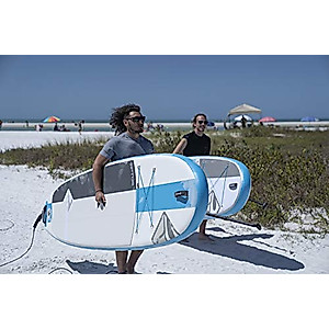 Boardworks SHUBU Riptide Inflatable Stand-Up Paddle Board (iSUP) | SUP Package Includes Three Piece Paddle, Carry Bag and Pump (SUP) Complete Kit | 10’6”, Blue/White/Grey