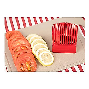 TANSOO Multiuse Slicer,Multiuse Tomato Slicer,Multi-functional slicer,Design for Cut tomatoes,Potatoes,lemon,pomelo,kiwi fruit,and Round Fruits.red color