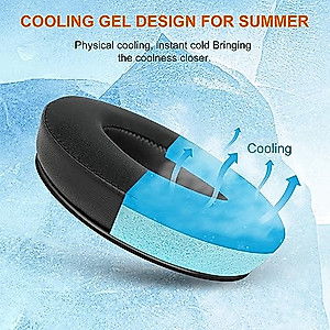 GEVO Cooling-Gel Ear Pads Cushions Replacement, Ear Pads for Bose QuietComfort 35 (QC35) and Quiet Comfort 35 II (QC35 II) Over-Ear Headphones & More, Memory Foam & Cooler for Longer (Black)