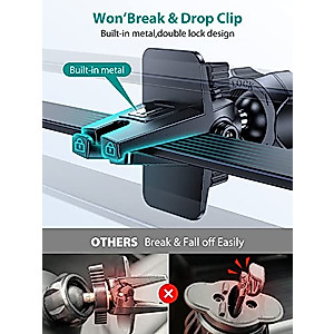 VICSEED Ultra Stable Car Phone Holder Mount, [Upgrade 100% Won't Fall & Break] 2 in 1 Air Vent Phone Mount for Car Easy Clamp Cell Phone Holder Car for iPhone 14 13 12 Pro Max Plus Mini All Phones