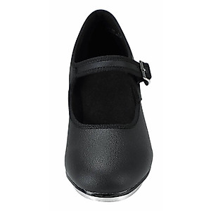 Linodes Unisex PU Leather Easy Strap Tap Shoe Dance Shoes for Women and Men's Dance Shoes-608-1-Black-8M