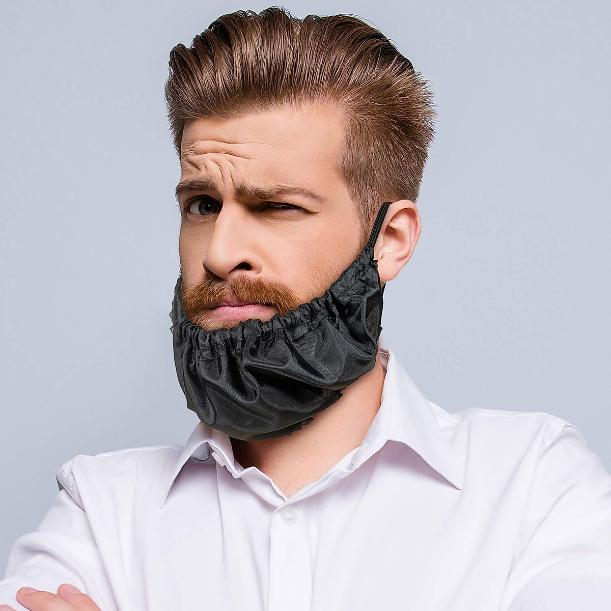 9 Pieces Beard Bandana Beard Covers Facial Beard Apron Caps Facial Beard Guard Bedtime Bib (Black)