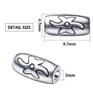 BronaGrand 100pcs Spacers Beads Tibetan Antique Silver Column Spacer Beads Alloy Tube Beads Loose Bead Spacers Charm Beads for DIY Jewelry Crafts Making Finding