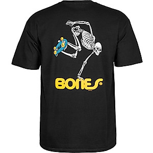 Powell Peralta Skateboard Skeleton T-Shirt, Black, X-Large