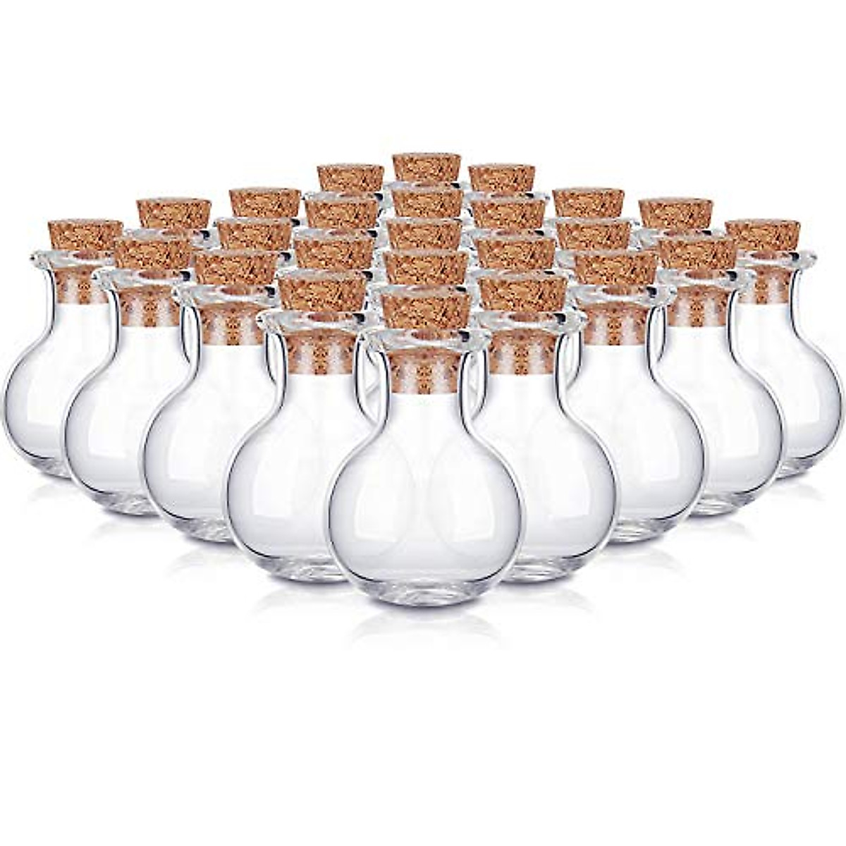 30 Pieces 0.9 x 0.6 inches Mini Glass Bottles Clear Drifting Bottles Small Wishing Bottles with Cork Stoppers for Wedding Birthday Party DIY Crafts Supplies