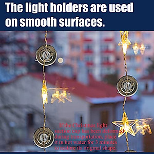 Christmas Light Suction Cups [Set of 60] Mini Strong Suction Cup Wire Holder, Small Clear Rope Light Caddy Window Glass Suction Cup Clips