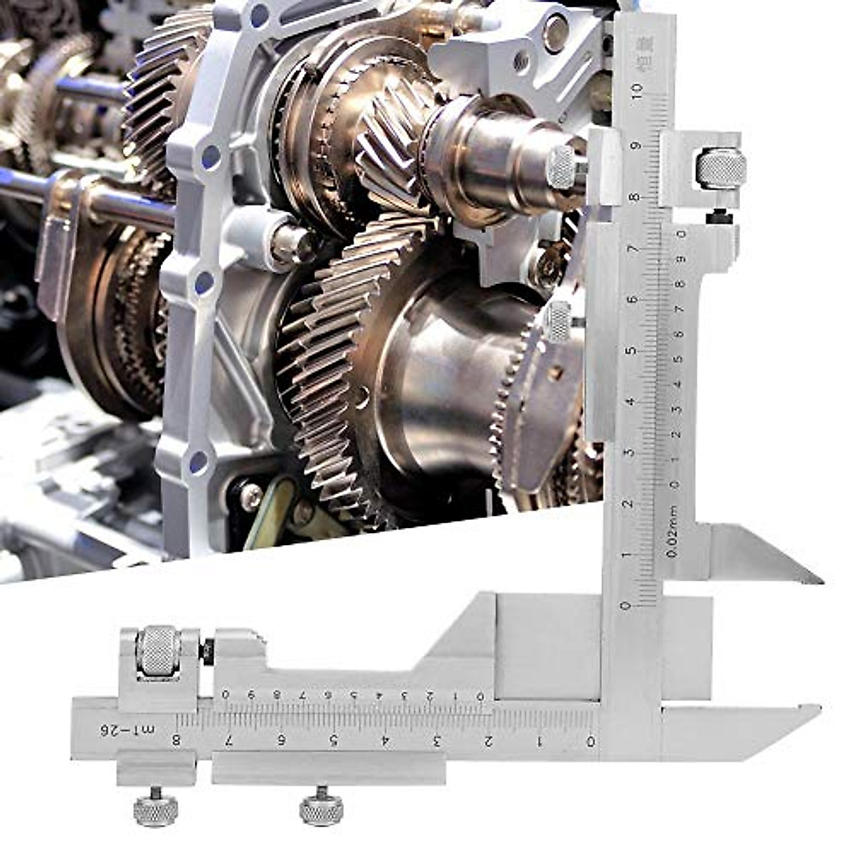 M1-26 Stainless Steel Height Vernier Caliper, Gear Tooth Vernier Caliper Altitude Slide Gauge Marking Ruler High Accuracy